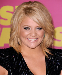 Serayah Medium Straight Dark Golden Blonde Bob Haircut