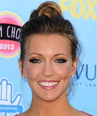 Katie Cassidy Long Straight Updo Hairstyle - Hairstyles