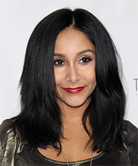 Nicole Polizzi Medium Straight Black Hairstyle