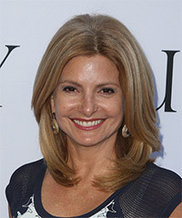 Lisa Bloom Medium Straight Light Caramel Brunette Hairstyle with Blonde Highlights