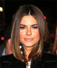 Maria Menounos Medium Straight Brunette Bob Haircut
